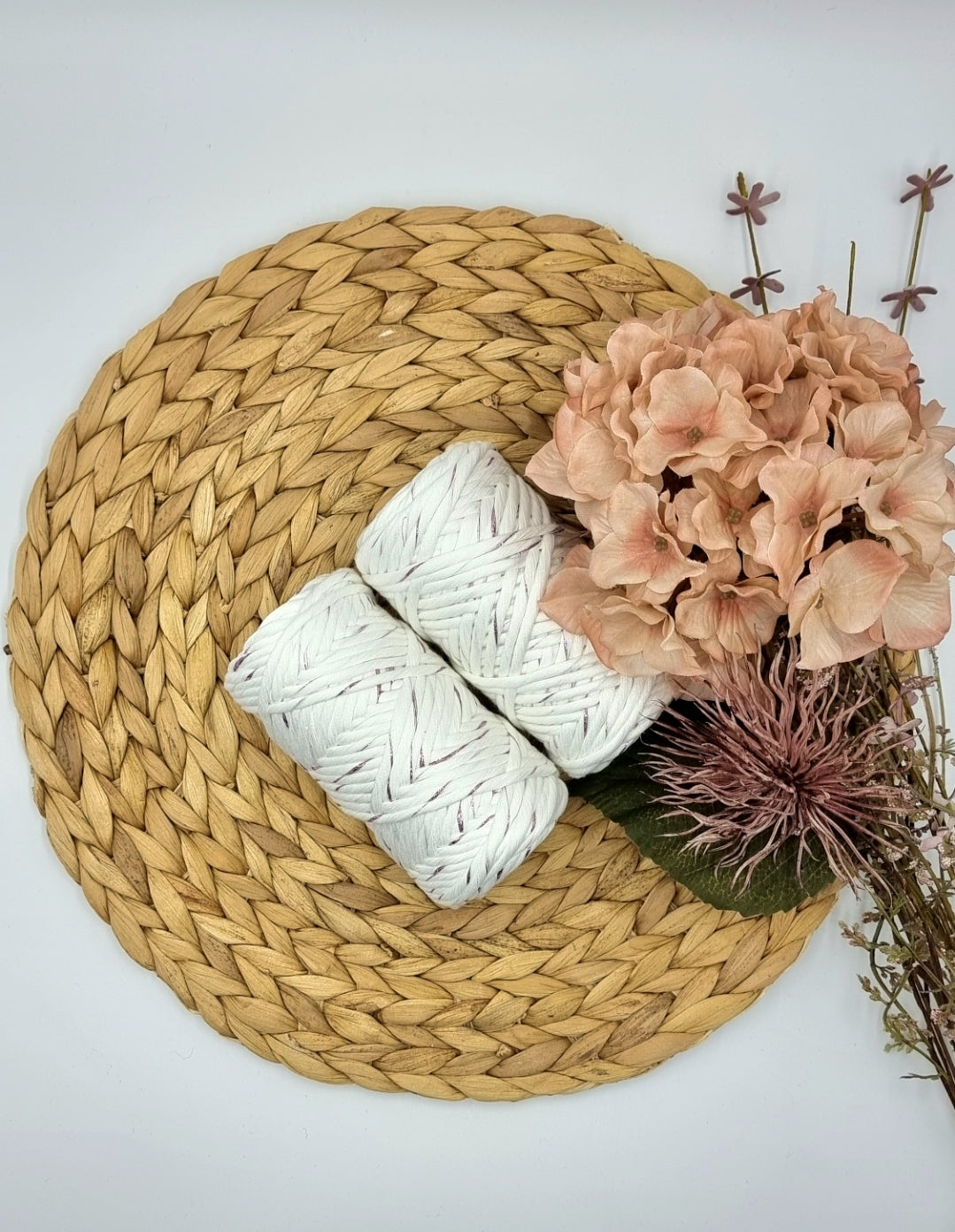 White Shiny Pink - 3MM Single Strand Luxe Cotton Macrame Cord 250gr ...